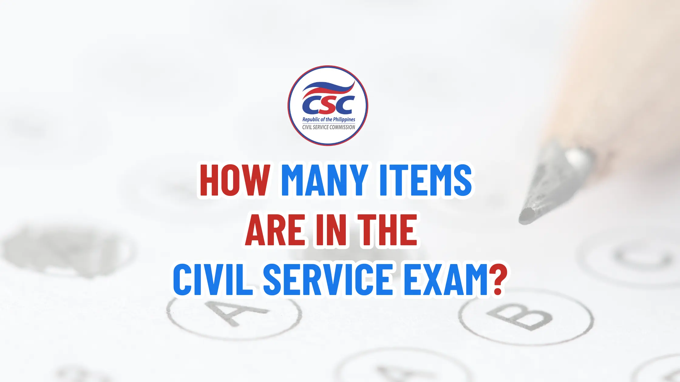 How Many Items In Civil Service Exam How Many Items In Civil Service Exam