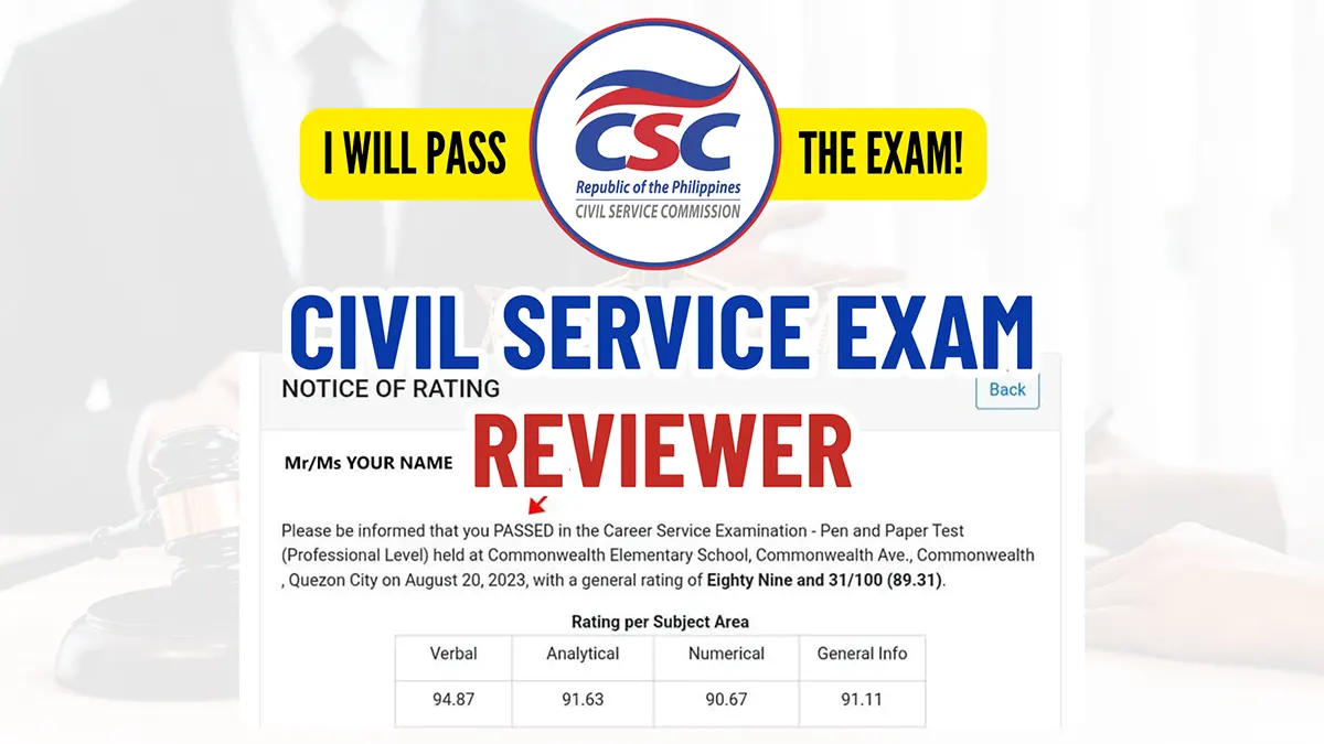Civil Service Exam Reviewer Download FREE PDF | 1 TAKER